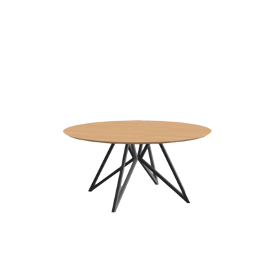 Studio HENK tafel Butterfly Rond QuadpodXL - zwart frame, hardwax light ...